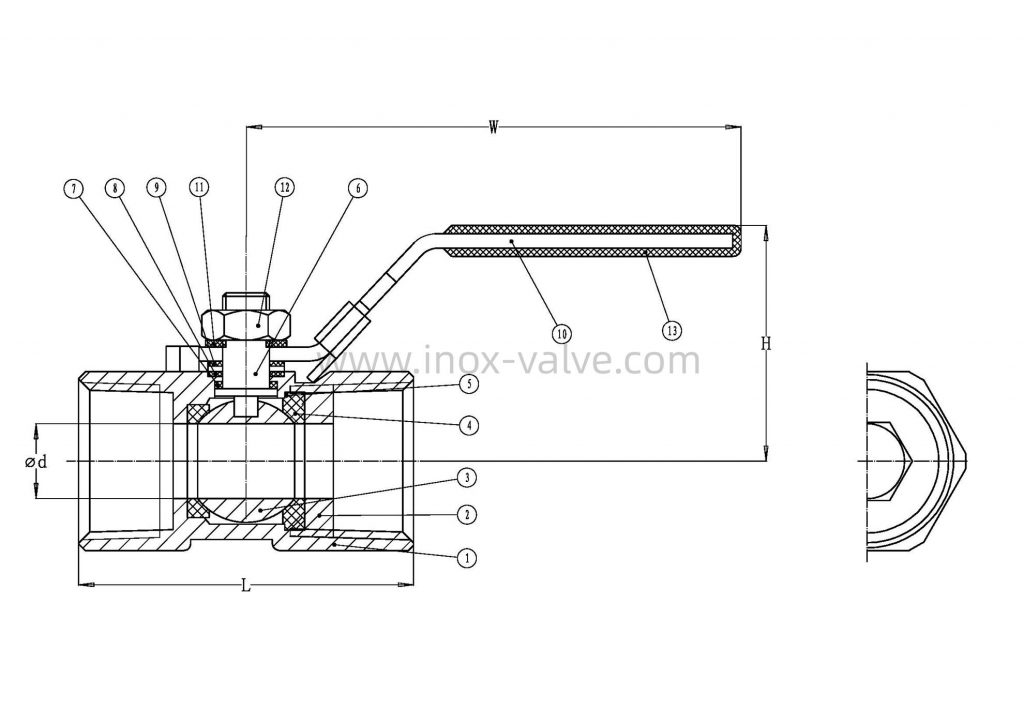 1pc Ball Valve - ChiTie Inox Valve